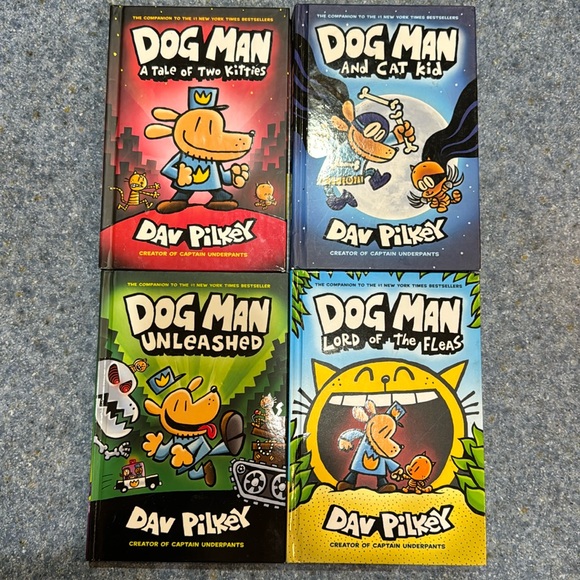 Other | Dog Man Books By Dav Pilkey Set Of 4 Hardcover Like New | Poshmark